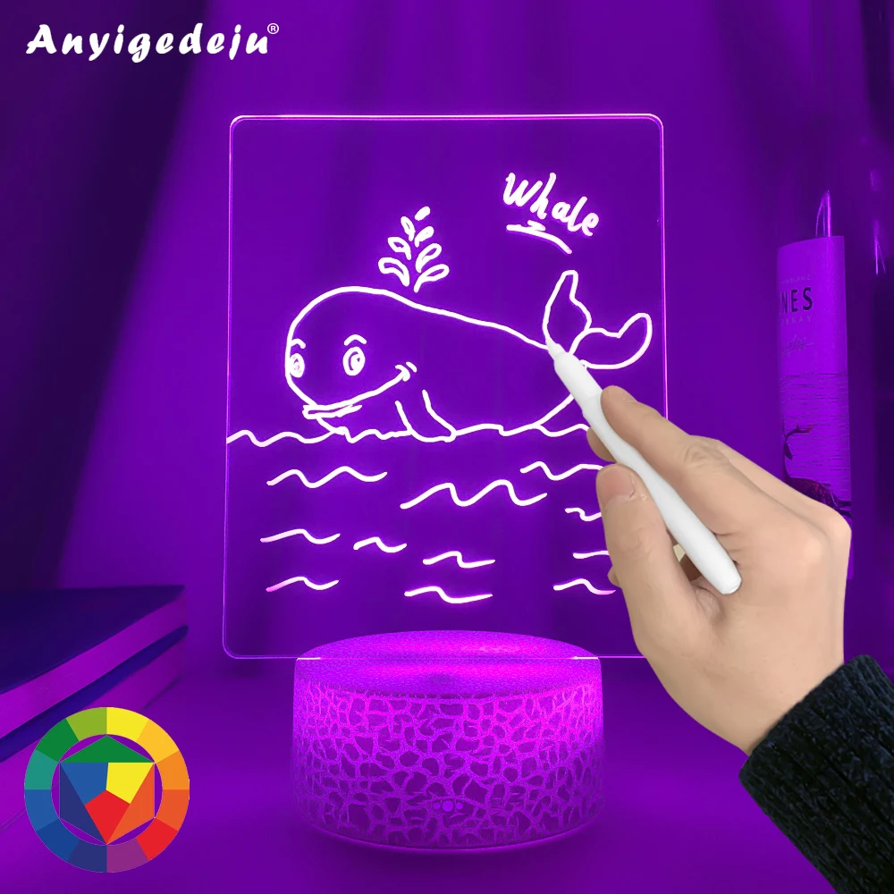 새로 쓰기 가능한 야간 조명 메시지 보드 포함 소녀 침실 수면 조명 귀여운 부드러운 조명 책상 램프 방 장식 데스크탑 장식품 선물led 나이트 라이트