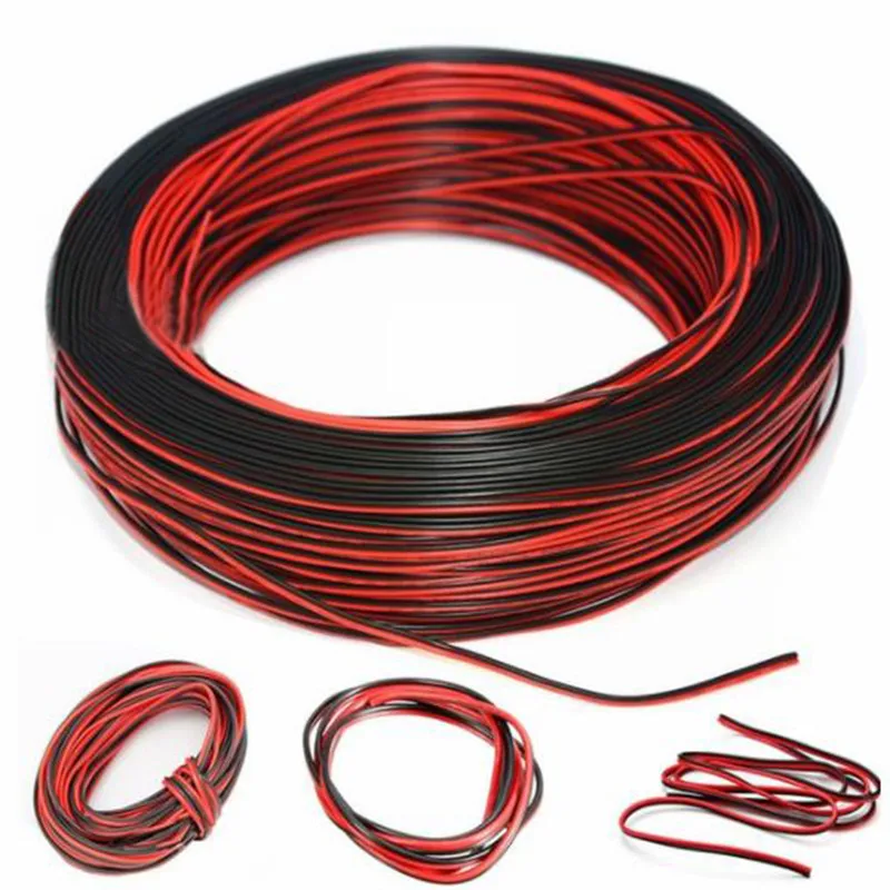 2Pin 10m Cars Motorcycle Electric Wire Cable Red/Black Connector For ...