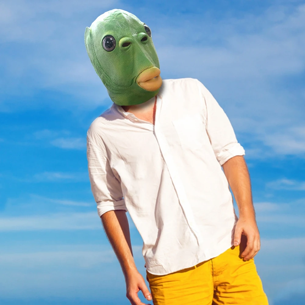 Halloween Green Fish Cosplay Mask - AllCosplay.com