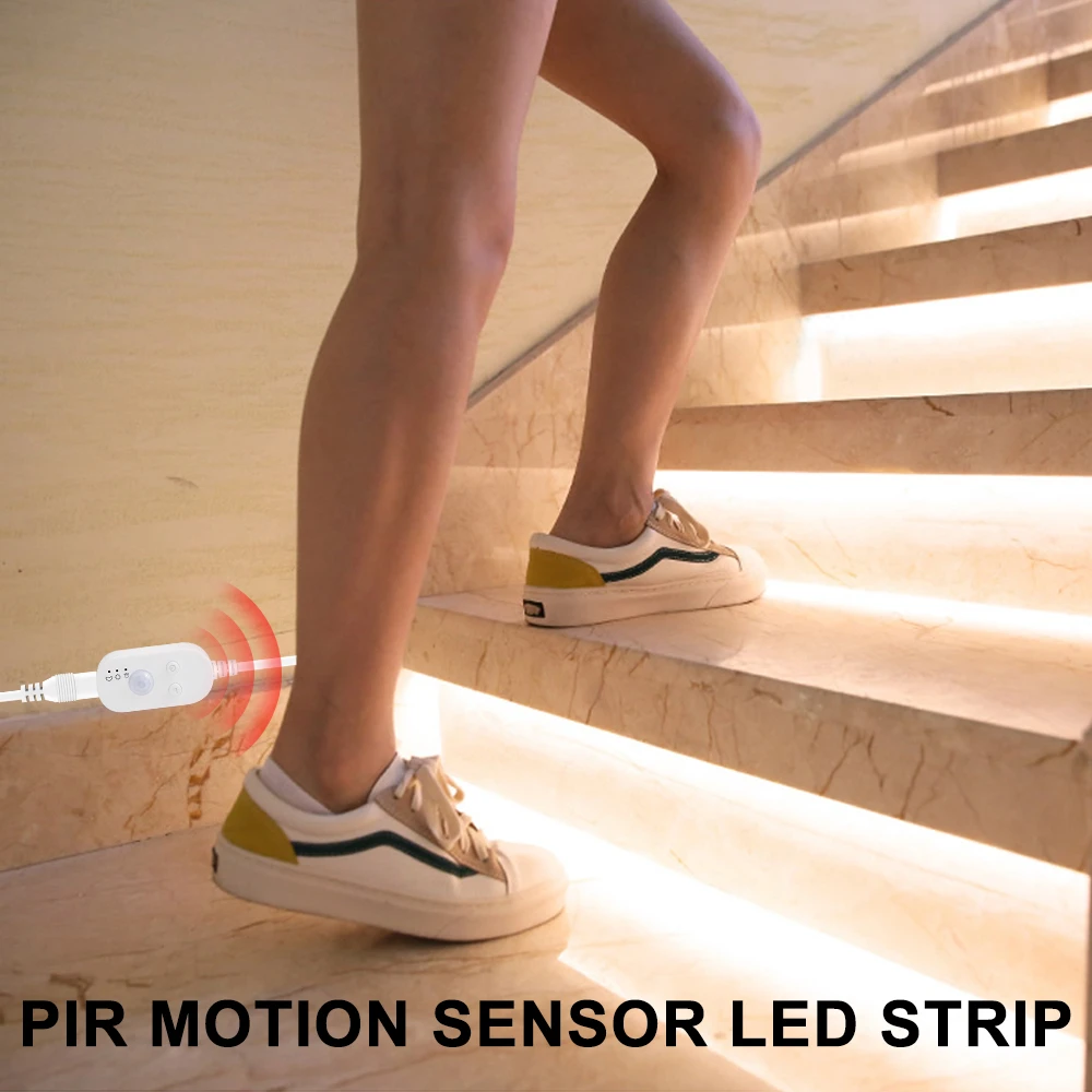 5v Pir Led Closet Light Tape Wireless Motion Sensor Lamp Kitchen ...