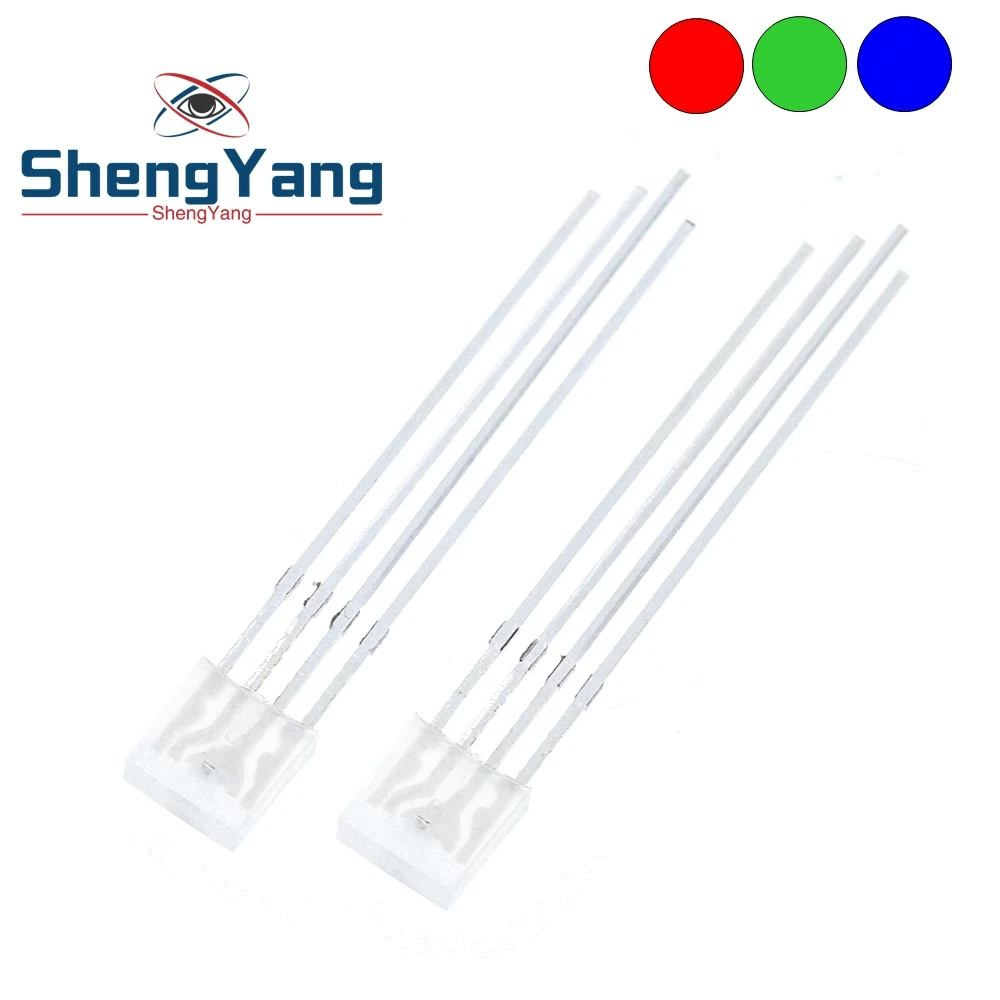 100pcs Rectangular Leds 255 Diod Rgb Led Diffused Cathode / Anode ...