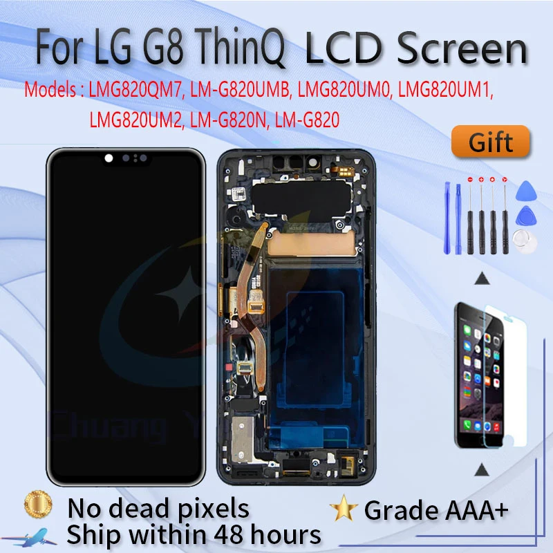 LG G8 ThinQ LMG820QM7 820UMB 820N LM G820 LM G850 LCD 스크린 어셈블리, 전면 케이스 터치 유리, 수리 부품 포함|휴대폰 LCD ...