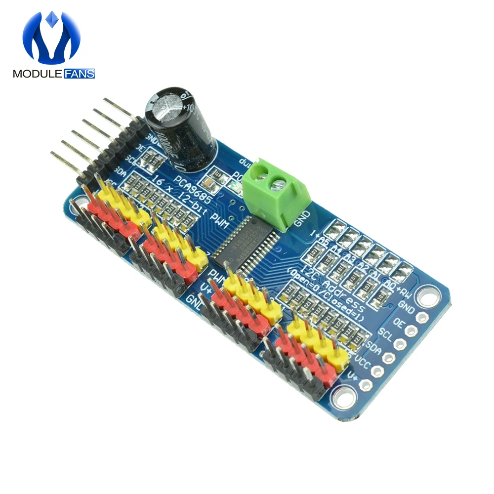 Pca9685 16 Channel 12-bit Pwm Servo Driver Board Module 16ch I2c Iic Interface Shield For ...
