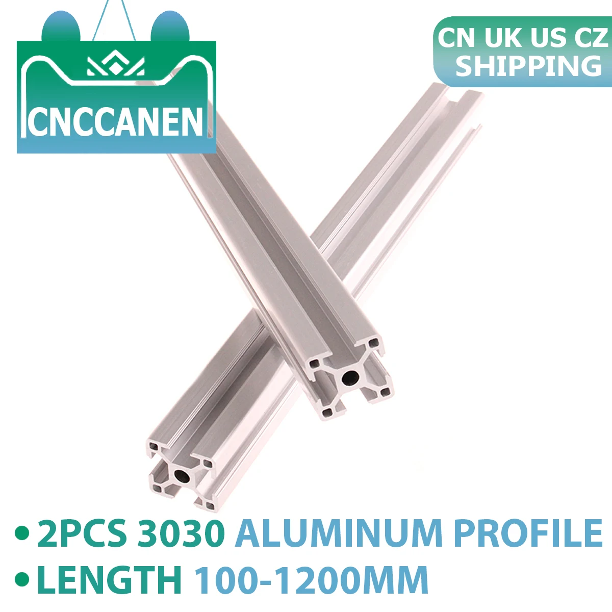 2PCS 3030 Aluminum Profile Extrusion 100mm - 1200mm European Standard ...