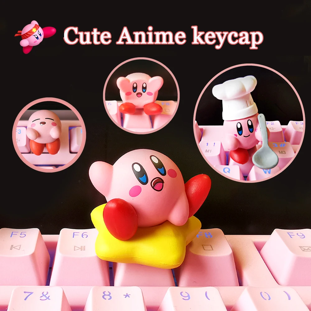 Keycap Cute Pink Lovely Cartoon Personality Stereo Key Cap Mechanical ...