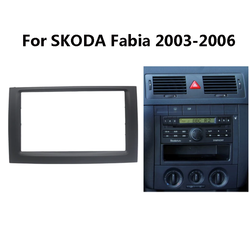 Double 2 Din Car Radio Fascia For Skoda Fabia 03-06 Stereo Dashboard ...