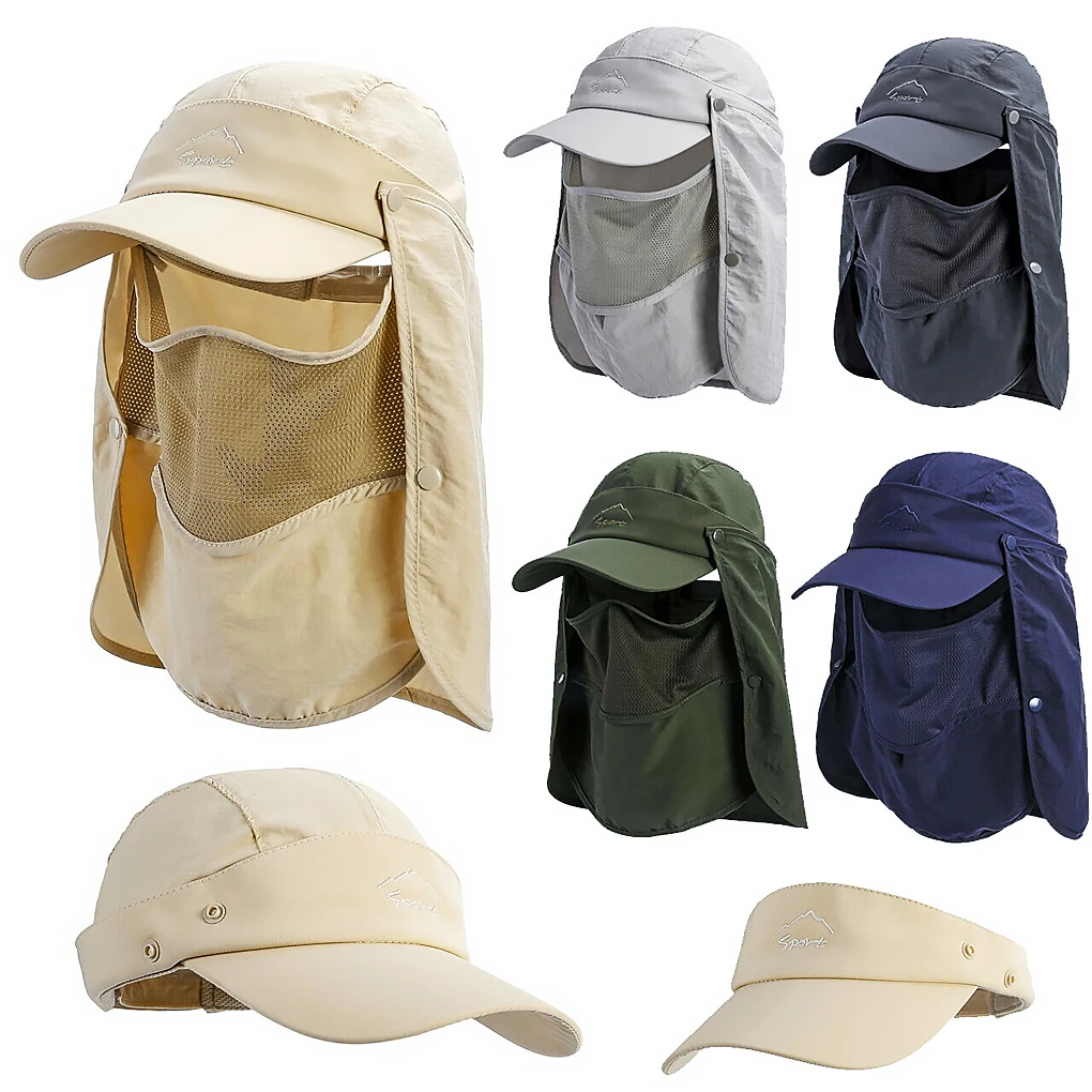 Quick dry Sun Protection UV Fisherman Hat Foldable Windproof Sun Visor ...