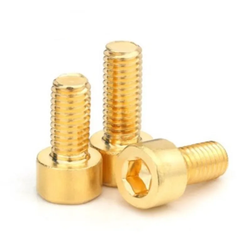 2 10pcs pure brass hex socket screw M2 m2.5 M3 M4 M5 M6 M8 DIN912 Brass allen Socket Cap Head ...