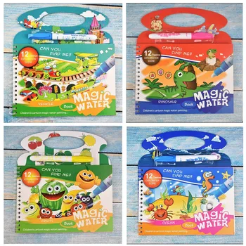 Magic Water Drawing Book Reusable Magic Pen Painting Drawing Board ...