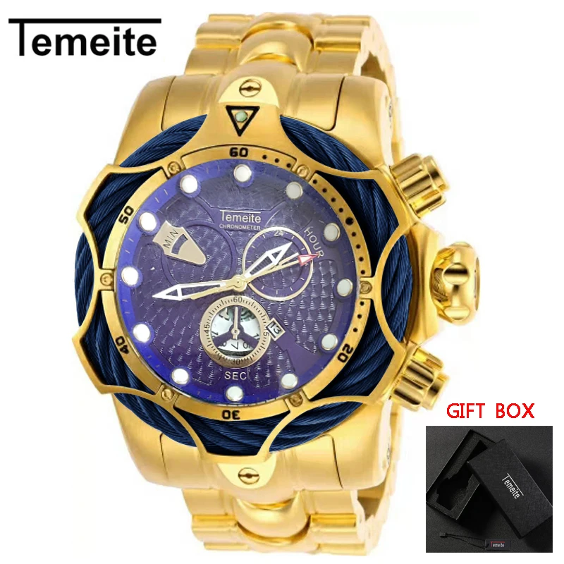 Temeite Hommes Montres Haut De Gamme De Luxe Montre En Or Hommes En ...