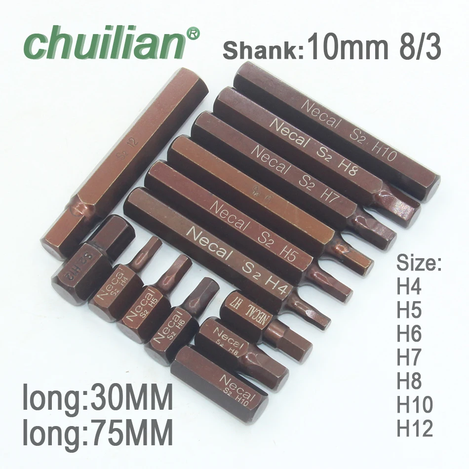 10mm 8/3 shank Hexagon Socket Wrench Adapter Set Car Hand Tools Repair ...