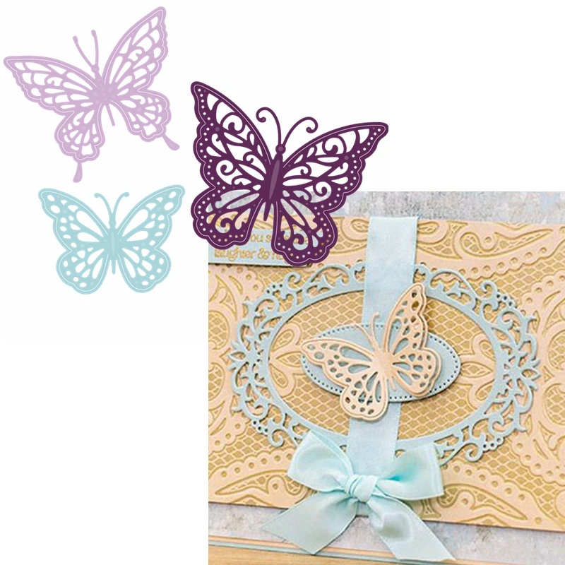 3 Fancy Butterflies Metal Cutting Dies Hollowed Butterflies Die Cuts ...