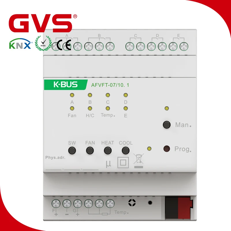 Gvs Knx/eib K-bus Fancoil Actuator Smart Home Automation System Ac Remote Control 1-10v Knx Fan ...