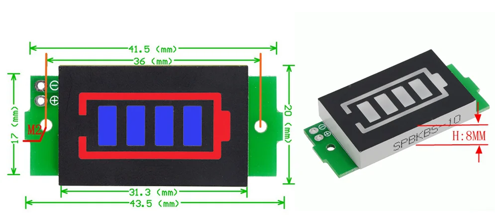 18650 Lithium Battery Capacity Indicator Module