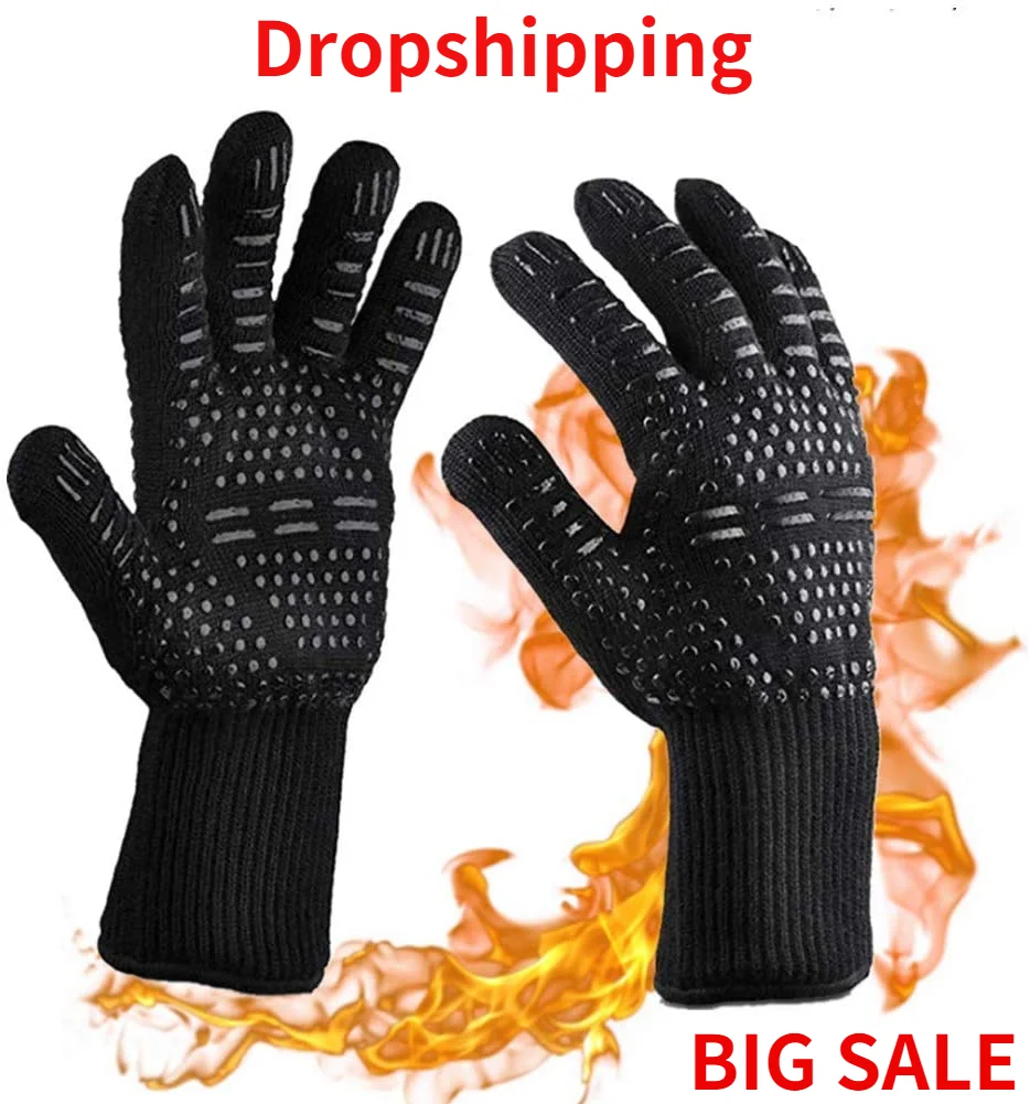 Heat Resistant Gloves Oven Bbq | Gloves Resistant Cooking Oven - 1 Pair ...