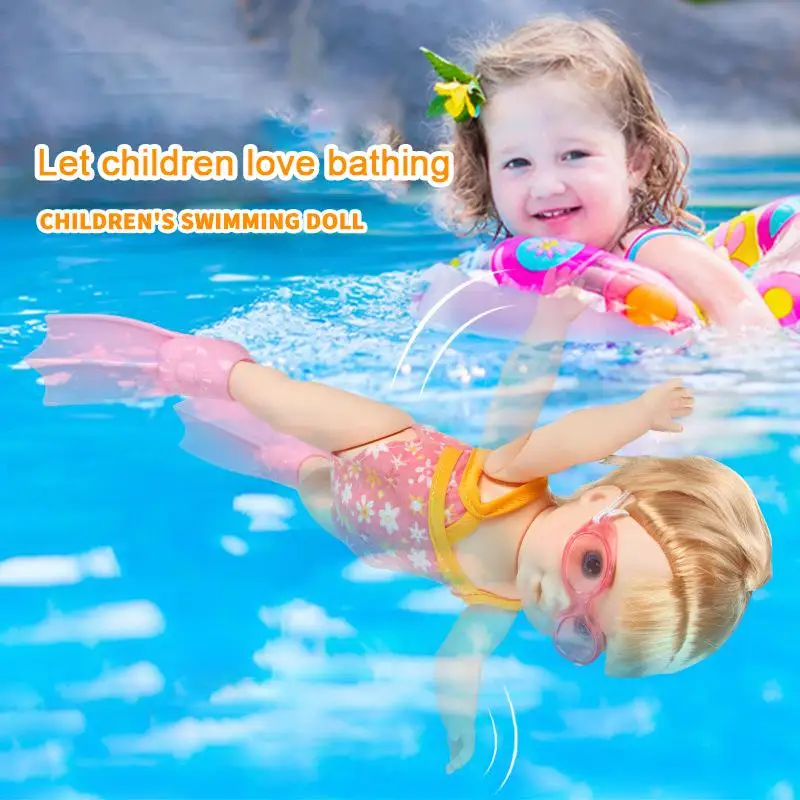 Baby Swimming Doll Waterproof Swimming Pool Water Games Bath Partner ...