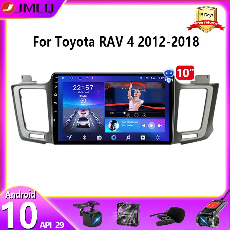 JMCQ T10 2 Din Android 10 Car Radio for Toyota RAV4 RAV 4 2012 2018 ...