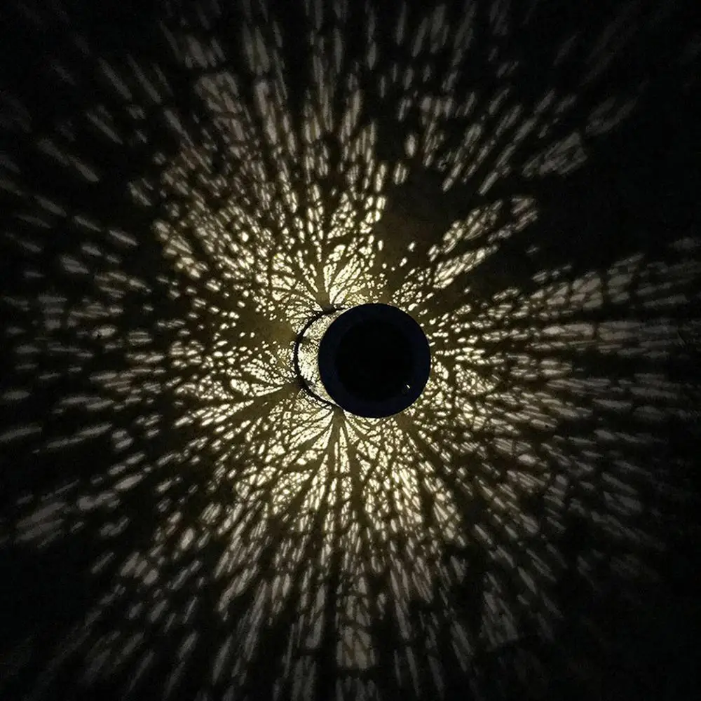 Solar Tree Trunk Projection Lamp Outdoor Solar Iron Lantern European ...