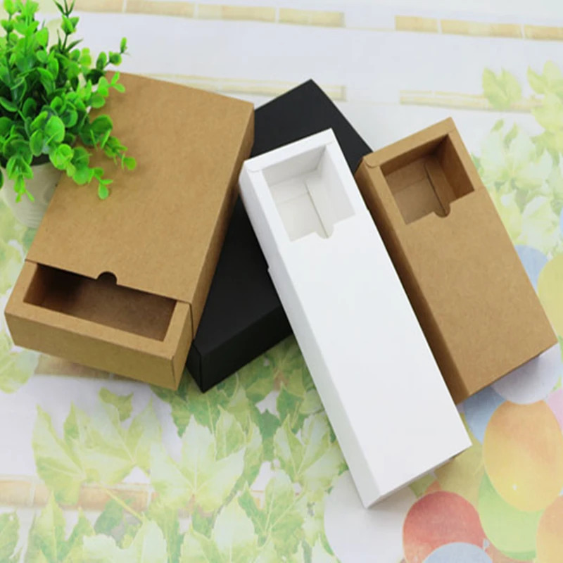 20-pcs-Luxury-black-kraft-paper-sliding-box-cardboard-drawer-box-CD ...