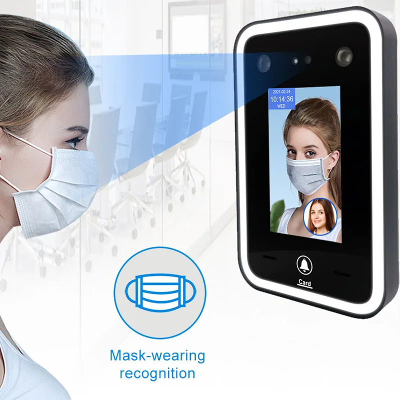 QR Code 2000 Face Dynamic Facial Recognition Time Attendance Terminal 