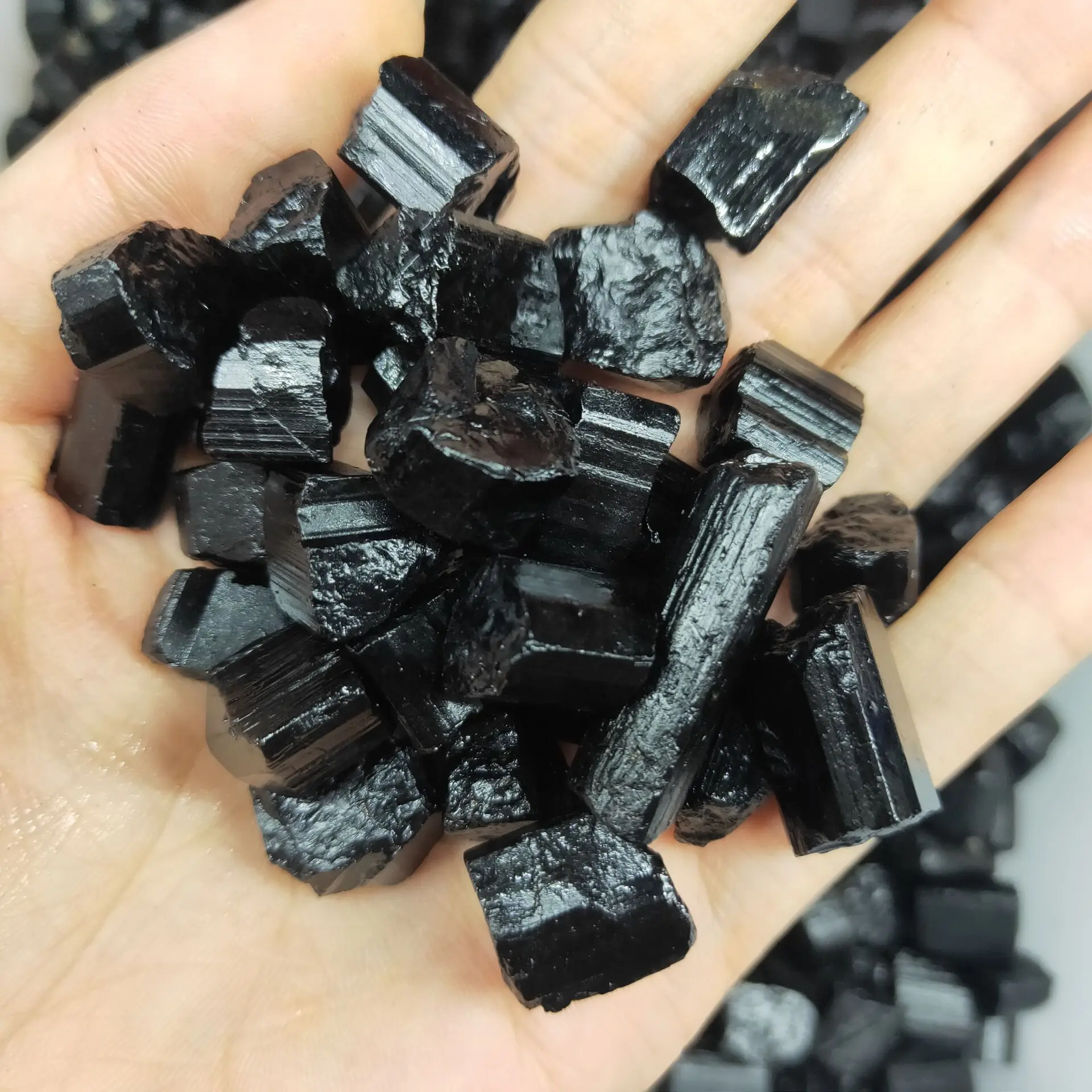 Espécimen Mineral Natural, grava de turmalina negra, piedra de cristal ...
