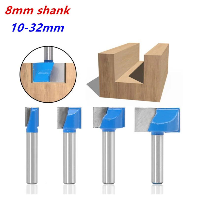 8mm Shank Surface Planing Bottom Cleaning Wood Milling CNC Cutter ...