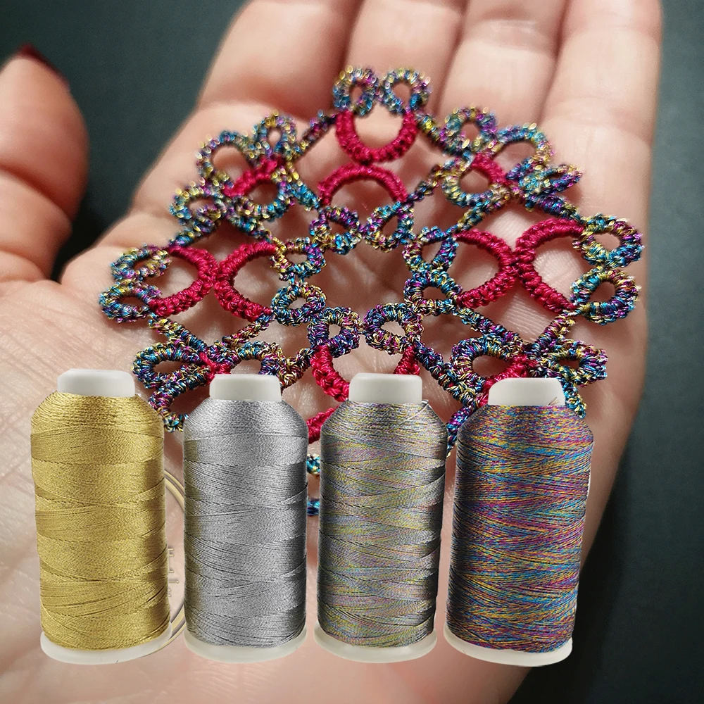 Sanbest 6 Strands Metallic Weaving Thread Shiny Effect Diy Bracelet ...