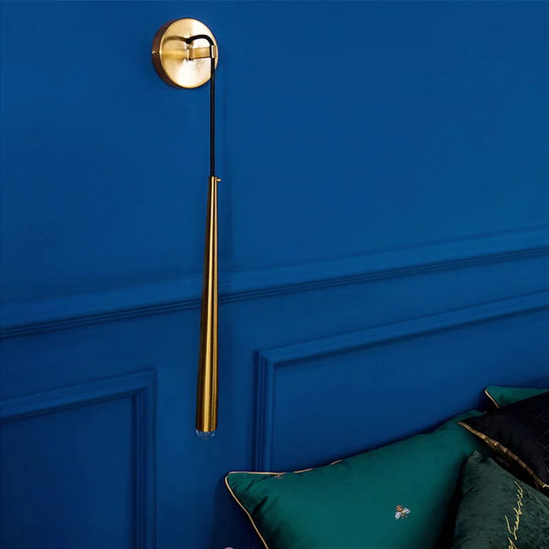 Скандинавский современный минималистичный медный креативный Хрустальный настенный светильник для