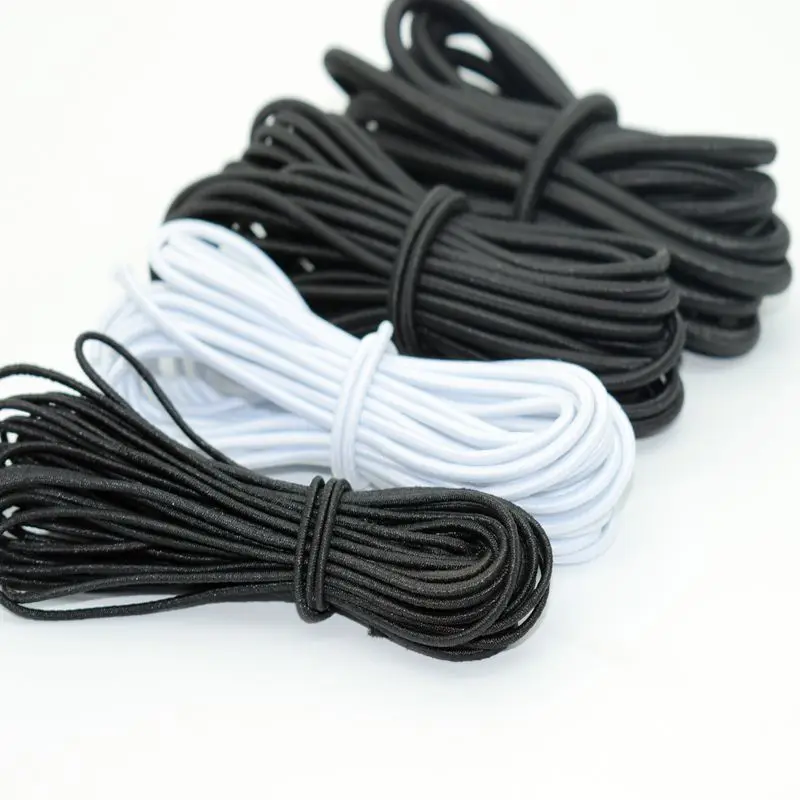 White-Black-Thin-Round-Elastic-Bands-Elastic-Rope-Wedding-Garment ...