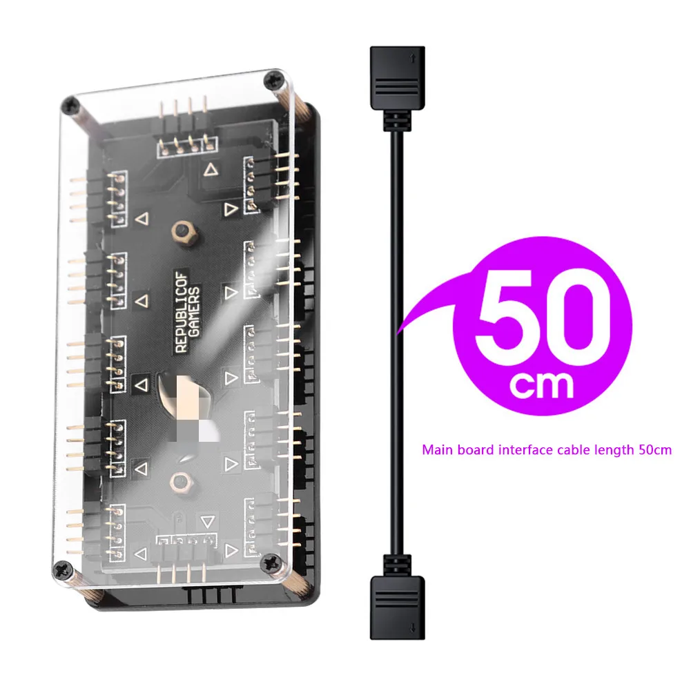 Fashion 12v 4-pin Classic 10 Ports Rgb Hub 12v Motherboard Rgb For ...