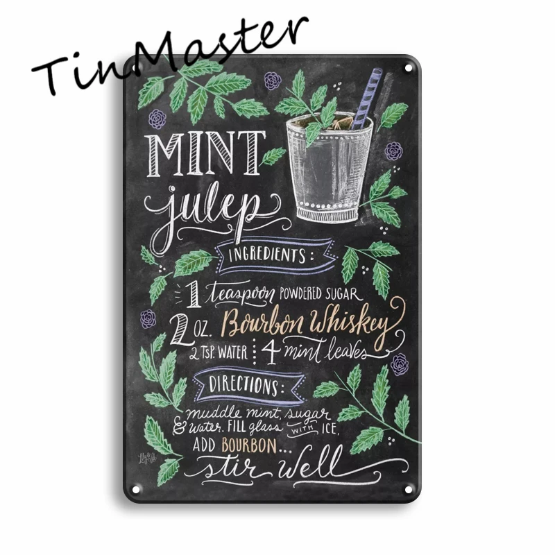 Mojito Martini Cocktail métal mur étain signe cuisine Pub décor à la ...