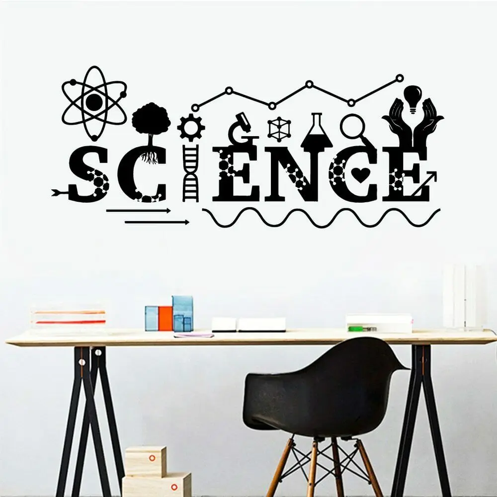 Science-Sign-Vinyl-Wall-Sticker-Laboratory-Classroom-Decoration-Science ...