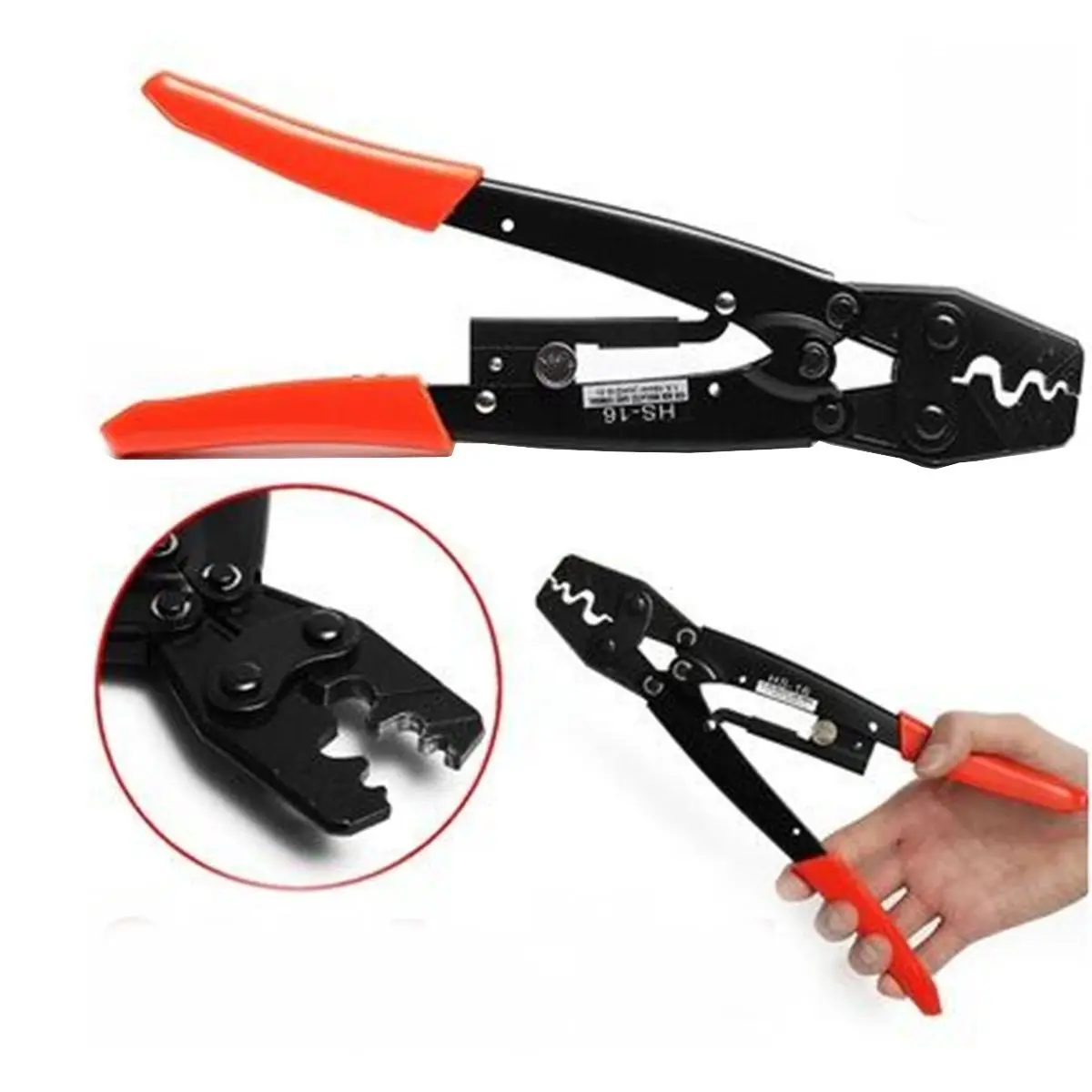 HS-16 Crimping Pliers Cable Lug Crimper Tool Bare Terminal Wire Plier ...