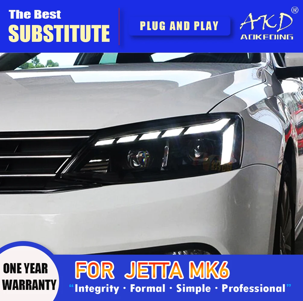 Akd Head Lamp For Jetta Sagitar Mk6 Led Headlight 2012-2018 Headlights ...