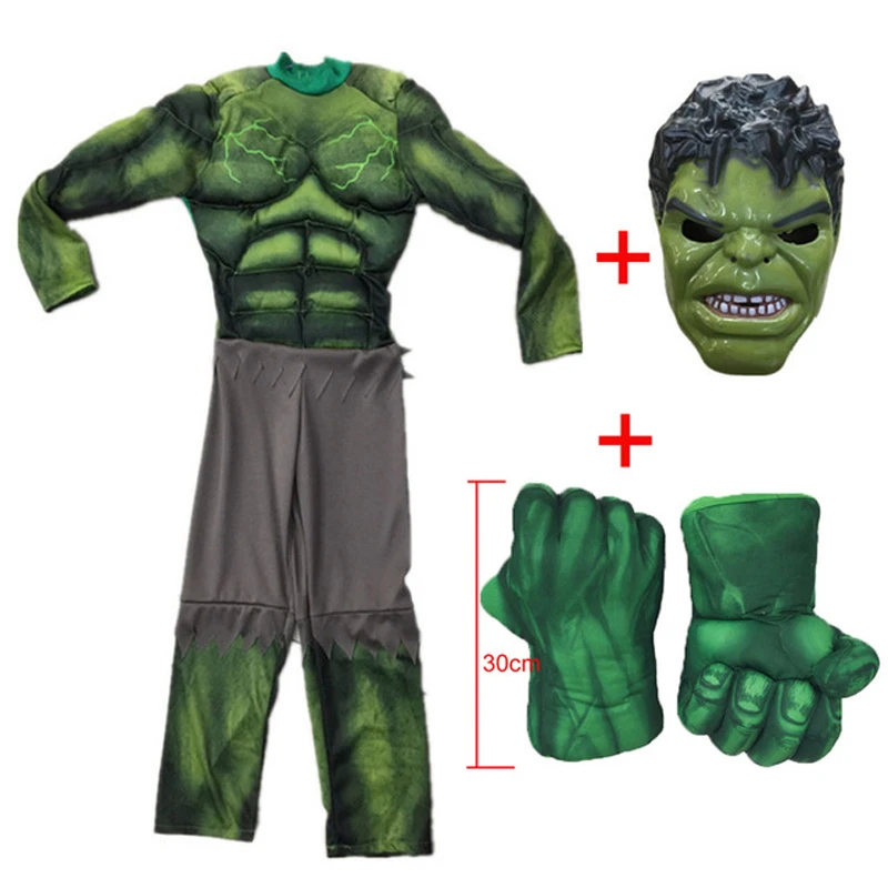 Hulk Muscle Costume Including Mask With Gloves - KawaiiMerch.com