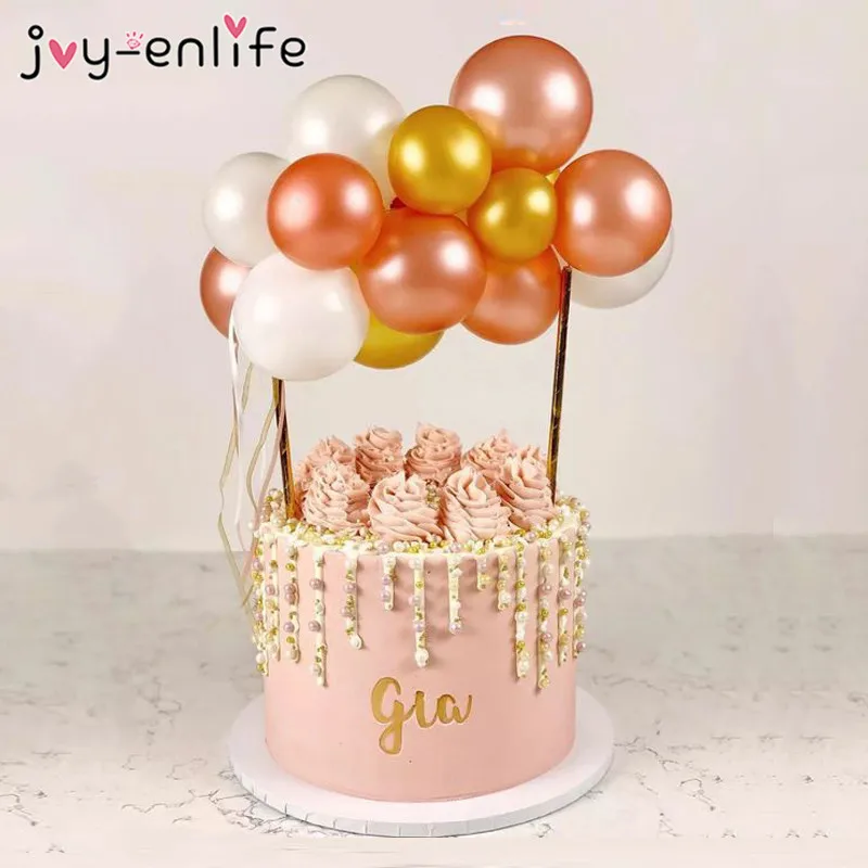 10 adet 5 inç Mini renkli bulut şekli balon kek Toppers düğün parti ...