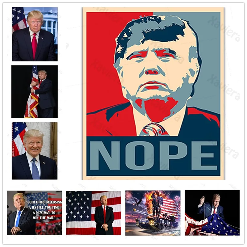 Donald-Trump-Canvas-Painting-Us-Presidential-Election-Wall-Art-Poster ...