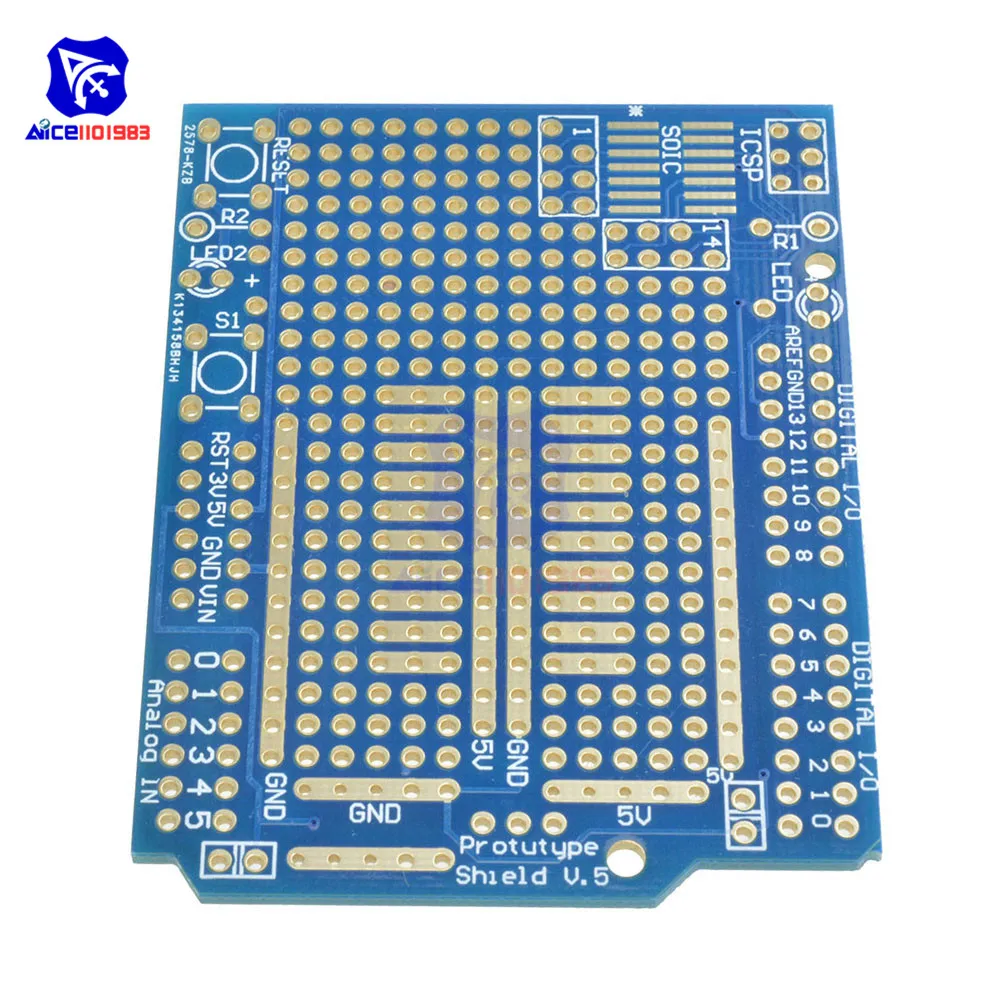 diymore Prototype PCB Board for Arduino R3 FR-4 Fiber 2mm 2.54mm Pitch ...
