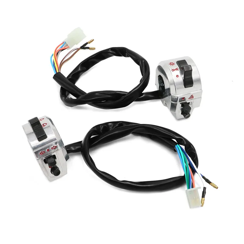 22mm-7-8-Chrome-Universal-Bike-Motorcycle-Handle-Bar-Switch-Control-Light-Switches-Indicator-For ...