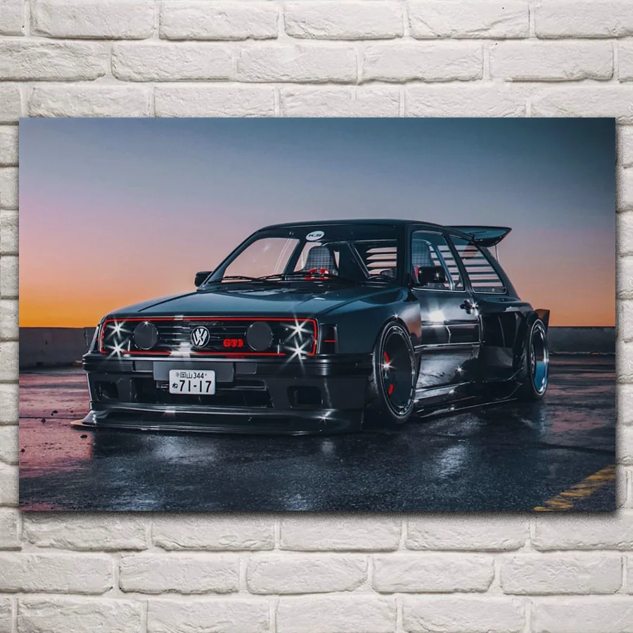 Classic-golf-mk2-custom-sports-car-living-room-decoration-home-art ...
