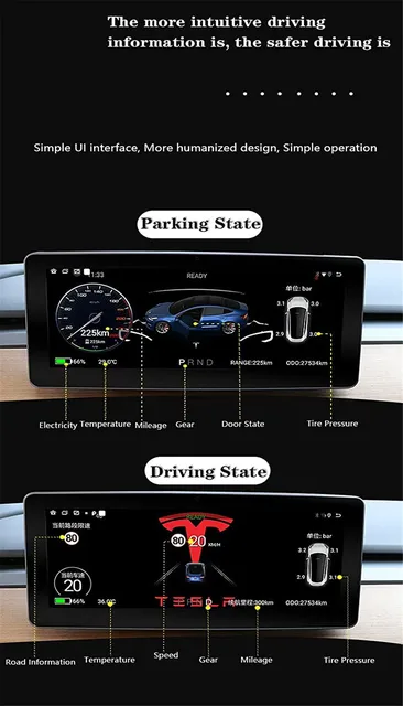 9 Inch Car Speedometer Automobile Digital LCD Dashboard Display For ...