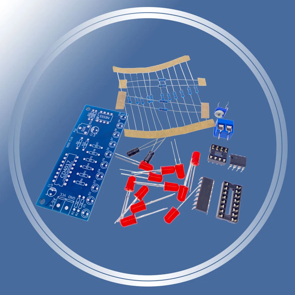 NE555 CD4017 Running LED Flow Light Electronic Production Suite Control ...