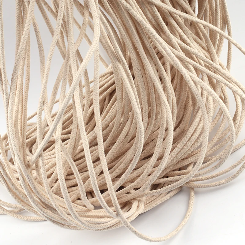 Piping, edging, round, cotton inlay open thread, core-spun cotton rope ...