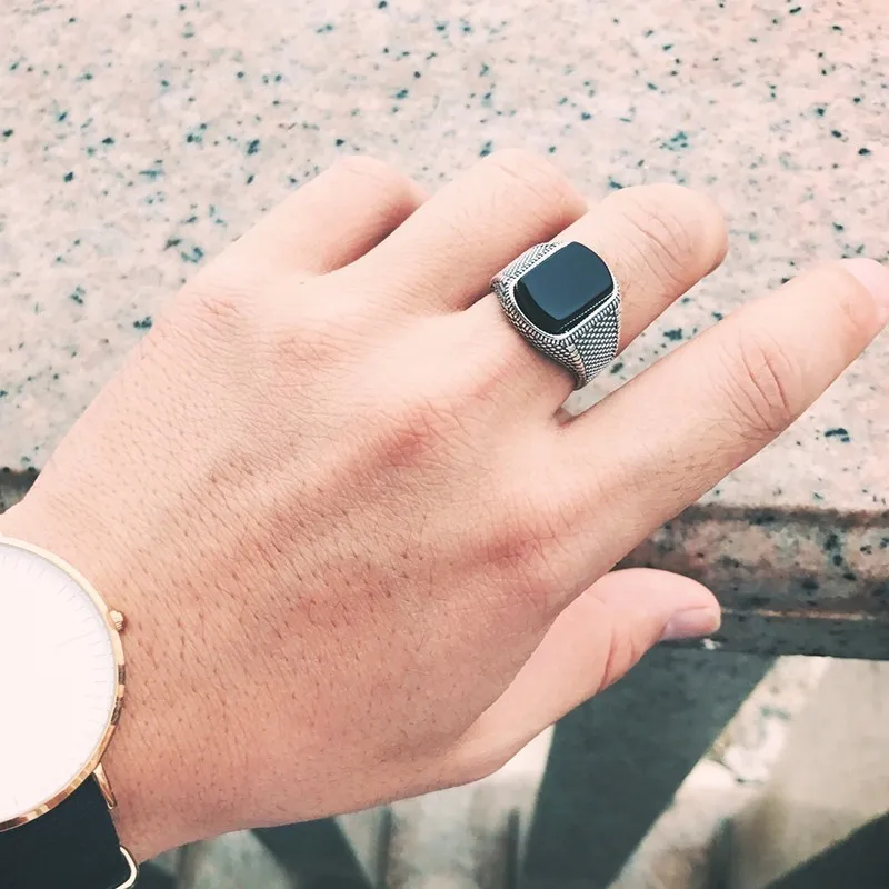 Black Stone Ring For Men