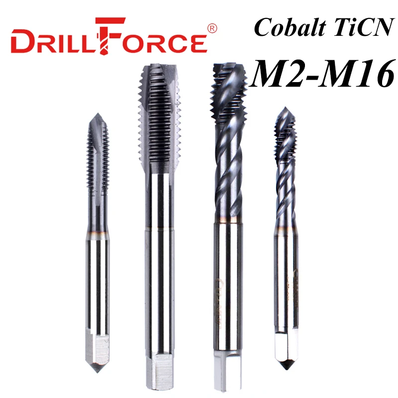 Drillforce Cobalt Screw Thread Tap Drill Bits Spiral Pointed Flute ...
