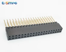 10pcs 2.54mm PC104 Industrial Long Square Pin 2X16P 2X20P 2X25P 2X32P 2X40P PH8.5+2.5mm Double ...