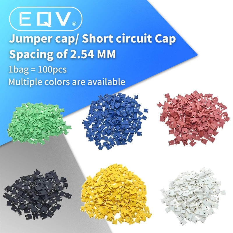 100PCS Pitch jumper shorted cap & Headers & Wire Housings 2.54MM SHUNT ...