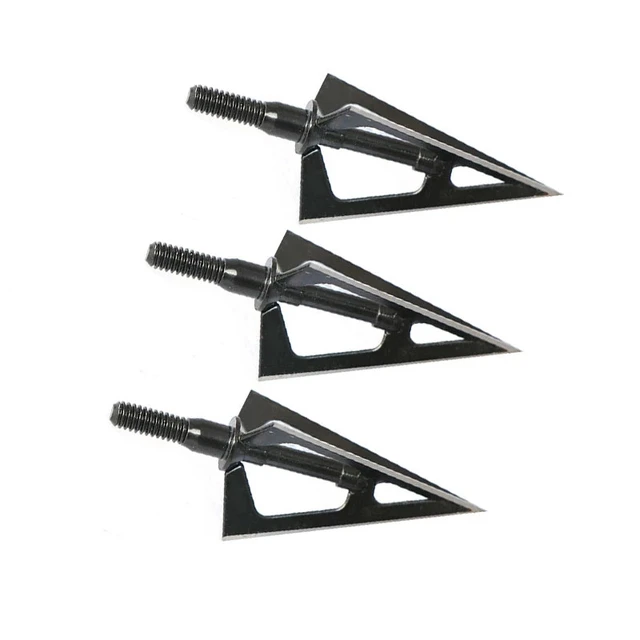 Silver Hunting Arrow Tips 100 Or 125 Grain Fixed 3-Blade Broadheads ...