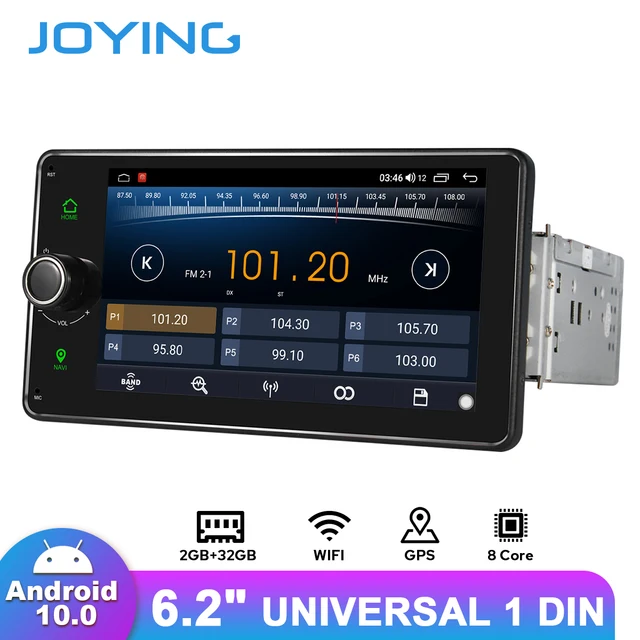 JOYING Android 10.0 7 inch 1 Din Head Unit Car Radio Universal Stereo 1024*600 Monitors GPS ...