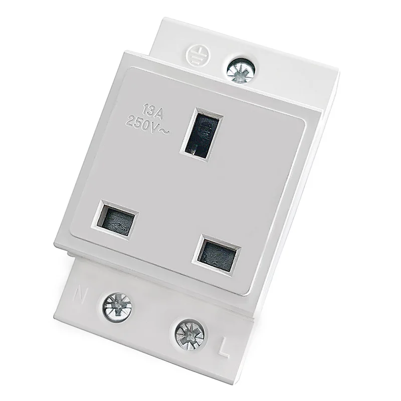 BS Universal Standard 35mm Modular Din Rail Mount AC Power Socket Plug ...